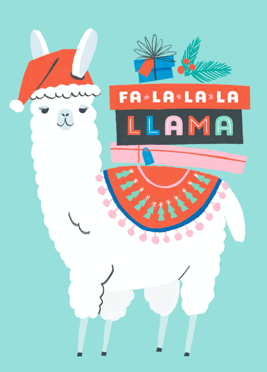 Personalised Fa La La Llama Funny Christmas Card – Hallmark