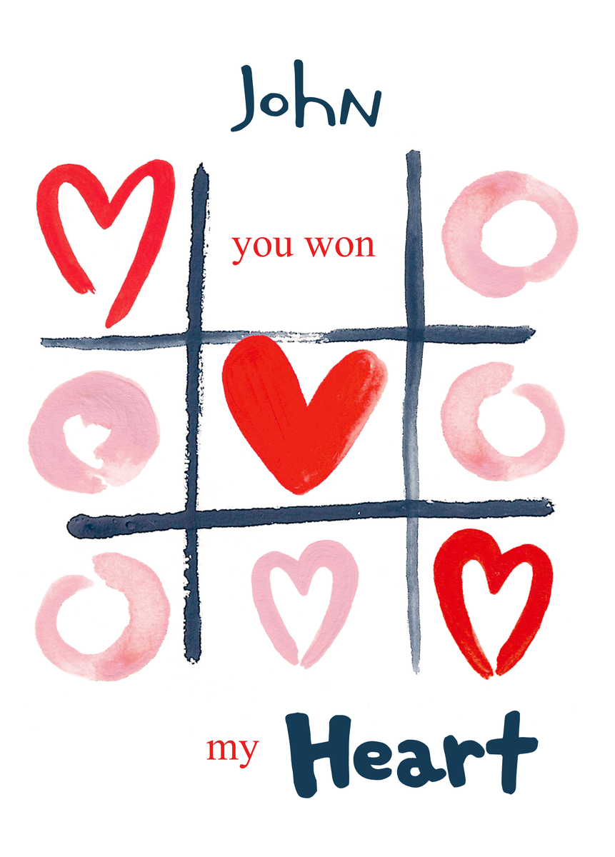 Personalised Love Noughts & Crosses Valentine's Day Card – Hallmark