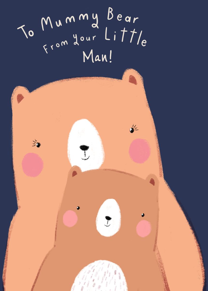 Personalised Cute Mummy & Baby Bear Mother's Day Card | Hallmark UK