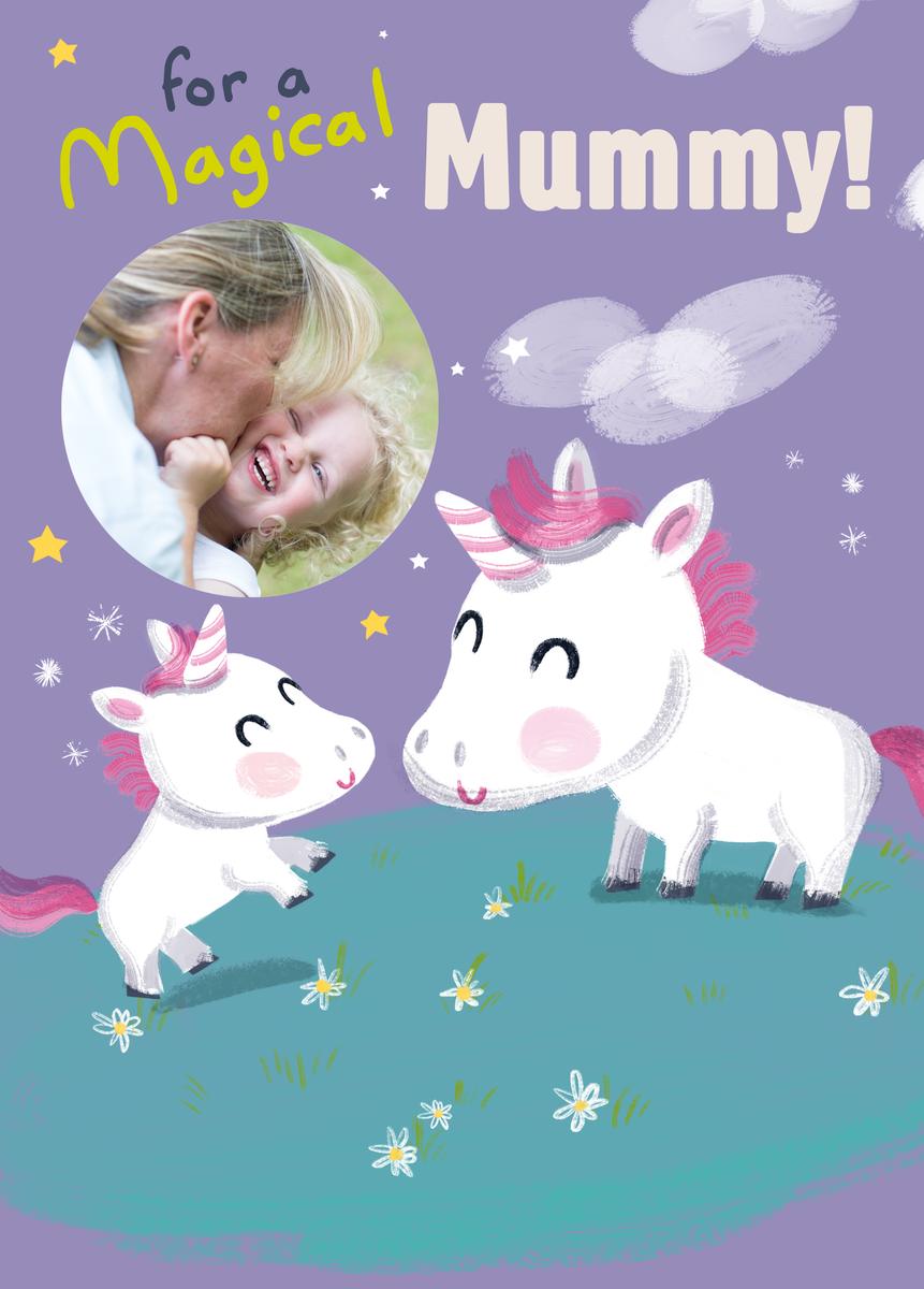 Cute Magical Unicorns Mother's Day Photo Card For Mummy | Hallmark UK