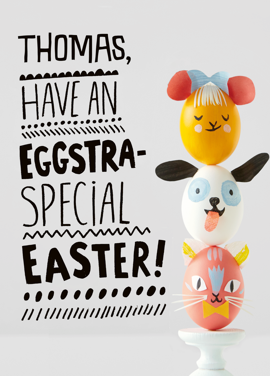 Personalised Eggstra Special Animal Eggs Easter Card | Hallmark UK