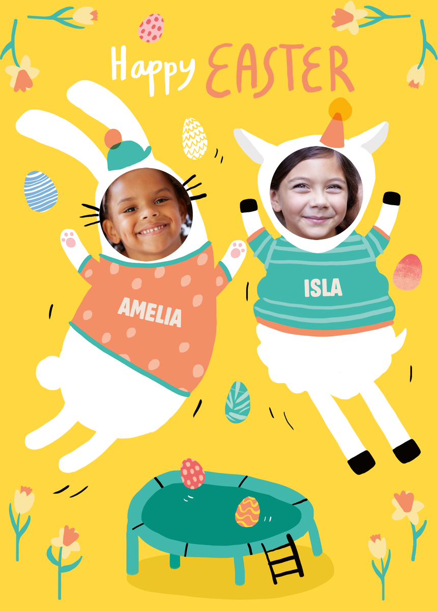 Easter Bunny And Lamb Photo Upload Easter Card for Kids | Hallmark UK
