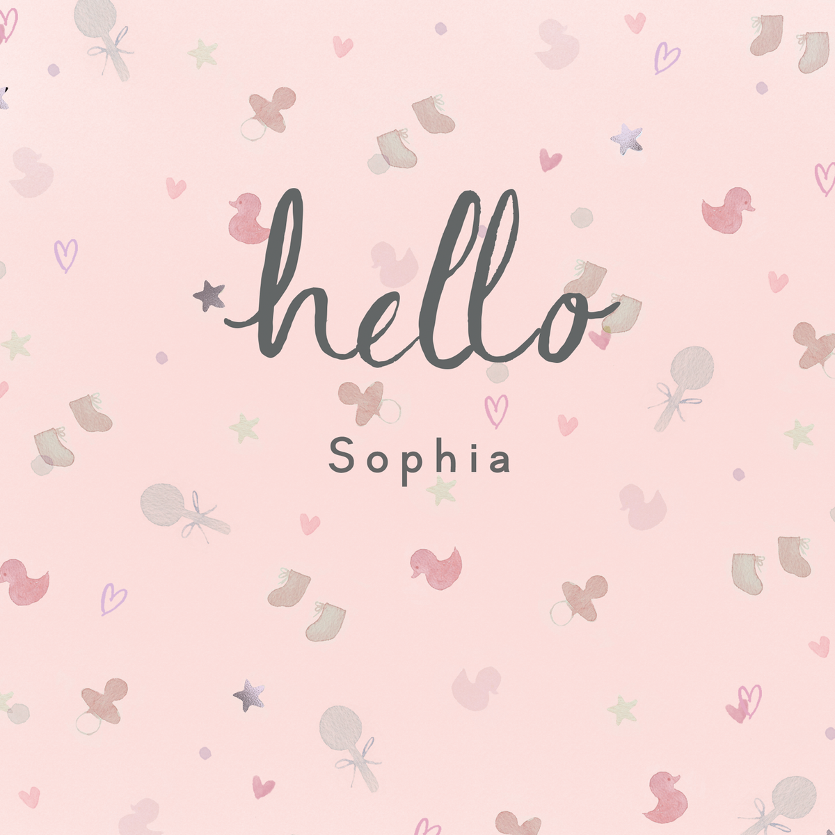 Personalised & Editable Pink Toys New Baby Girl Card | Hallmark UK