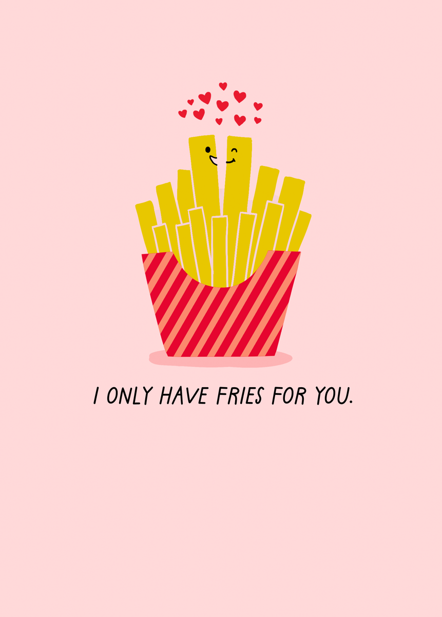 Personalised Cute Fries in a Box Valentines Card | Hallmark