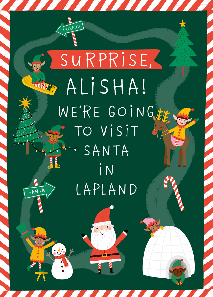 Personalised Editable Santa, Elves, Reindeer Christmas Card | Hallmark