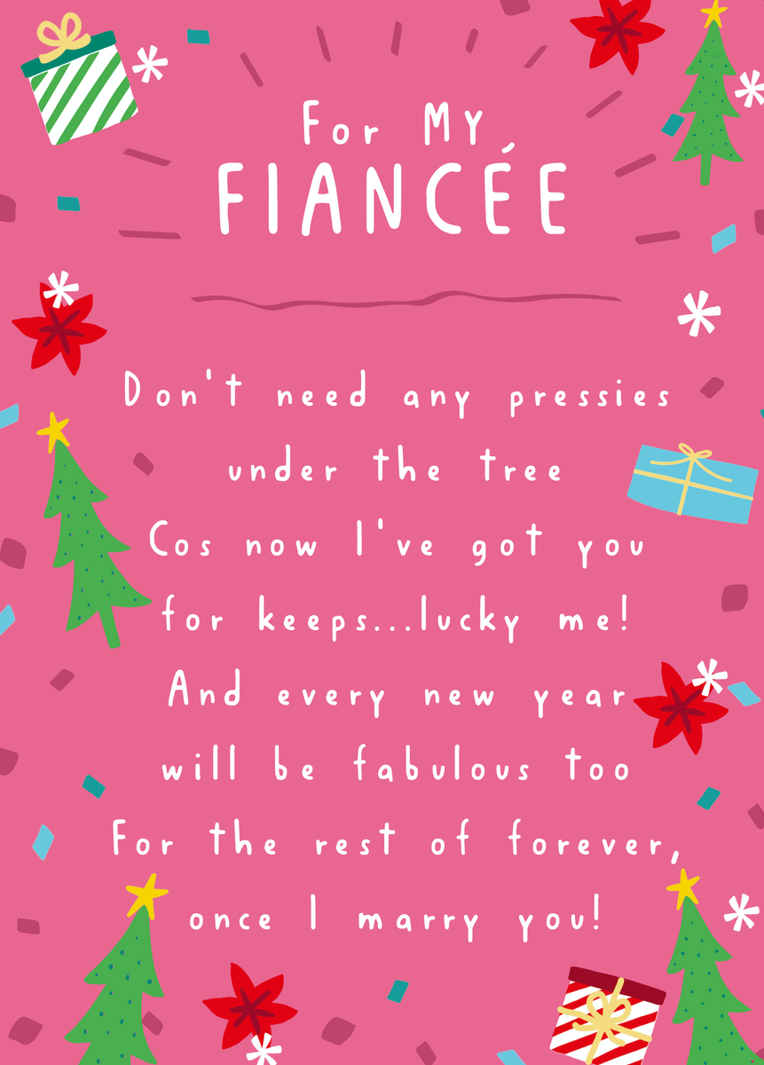 Personalised Heartfelt Poem Christmas Card for Fiancée – Hallmark