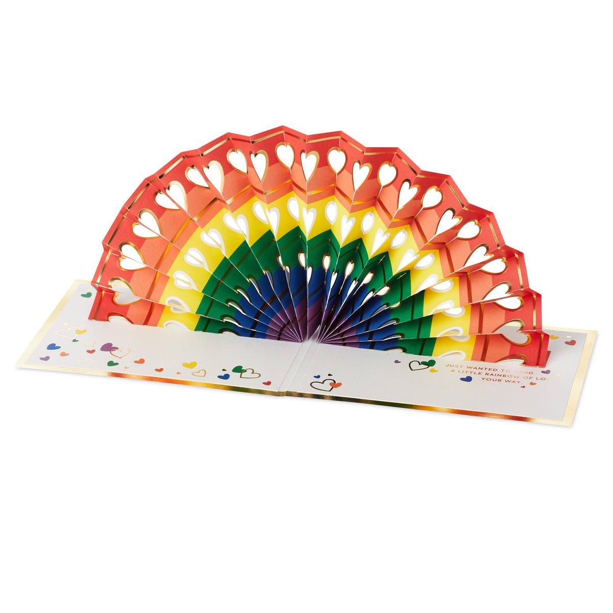 3D Pop Up Rainbow with Hearts Greeting Card | Hallmark