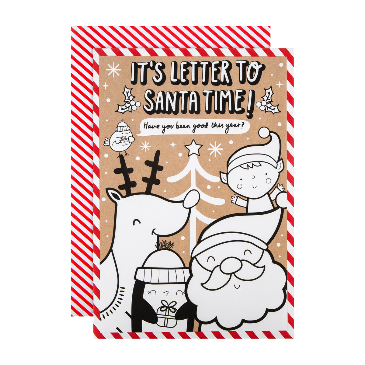 Christmas Card for Kids - Cute Crayola™ Colour In Letter to Santa Time ...