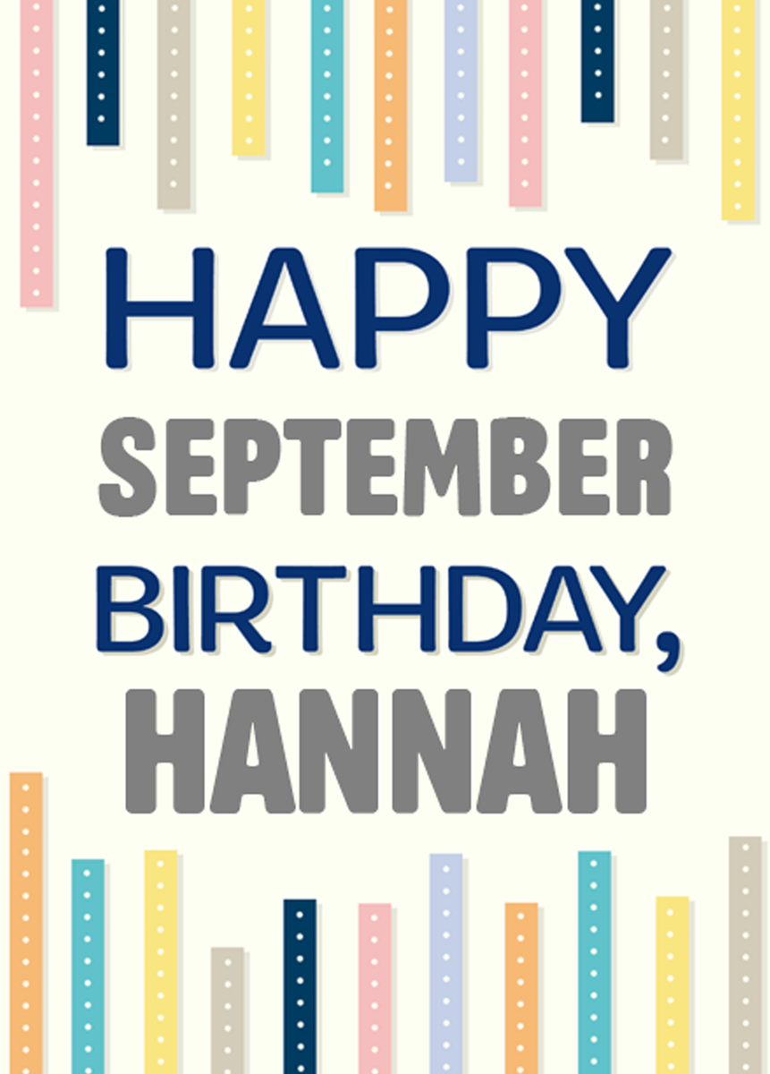 Personalised September Themed Design Card – Hallmark