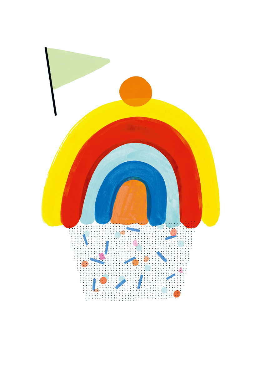 Personalised Rainbow Cupcake Card – Hallmark