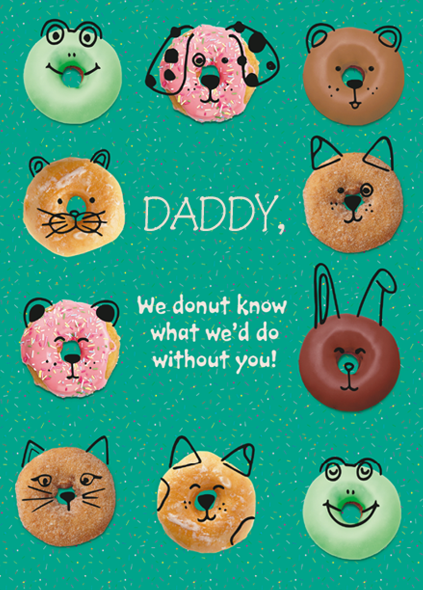 Personalised For Daddy Funny Donuts Pattern Card – Hallmark
