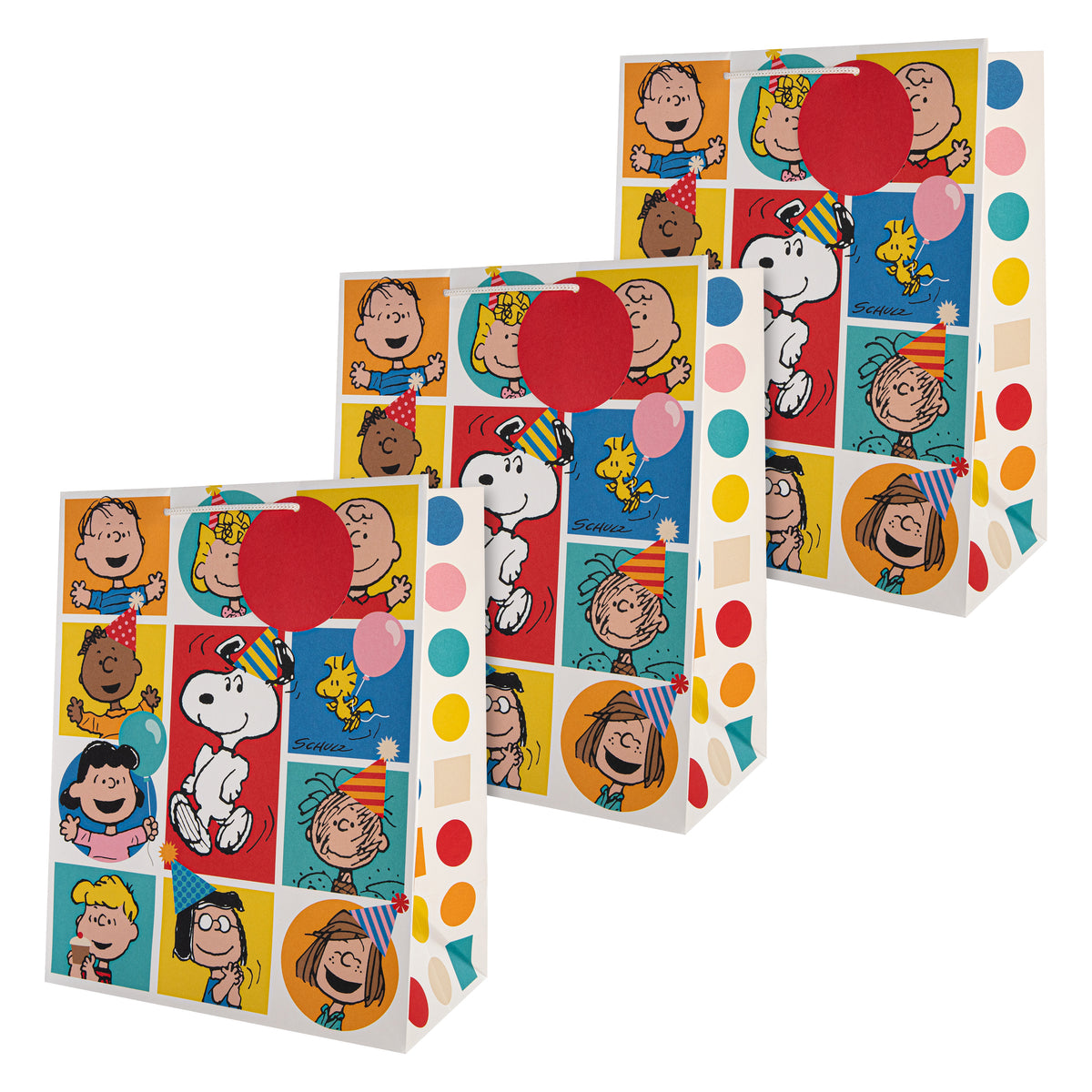 3 Pack PEANUTS Comics SNOOPY & Gang Large Gift Bags| Hallmark UK