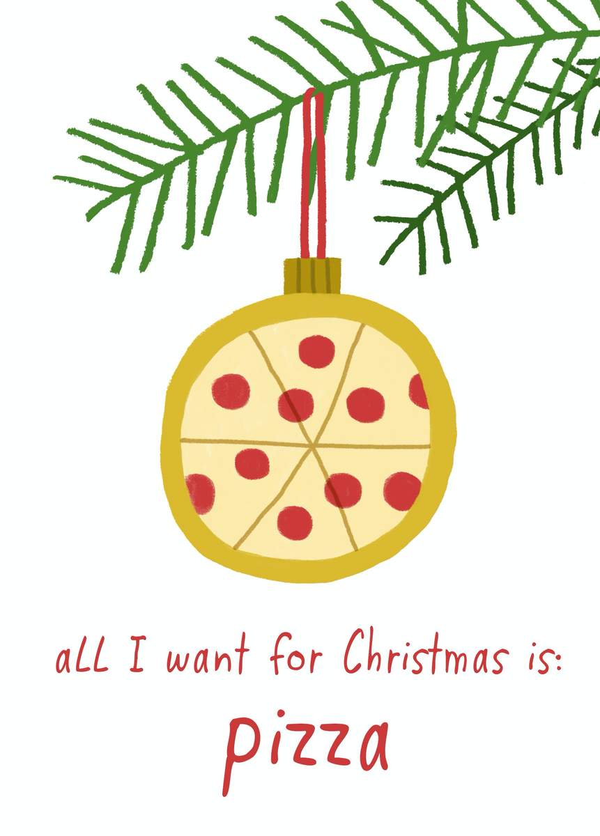 Personalised Funny Christmas Tree Pizza Card – Hallmark