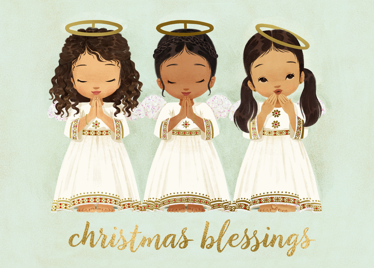Personalised Blessings & Angels Christmas Card – Hallmark