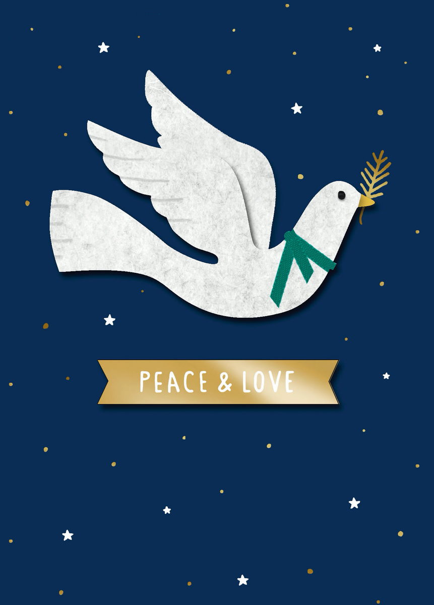 Personalised White Peace Dove Christmas Card – Hallmark