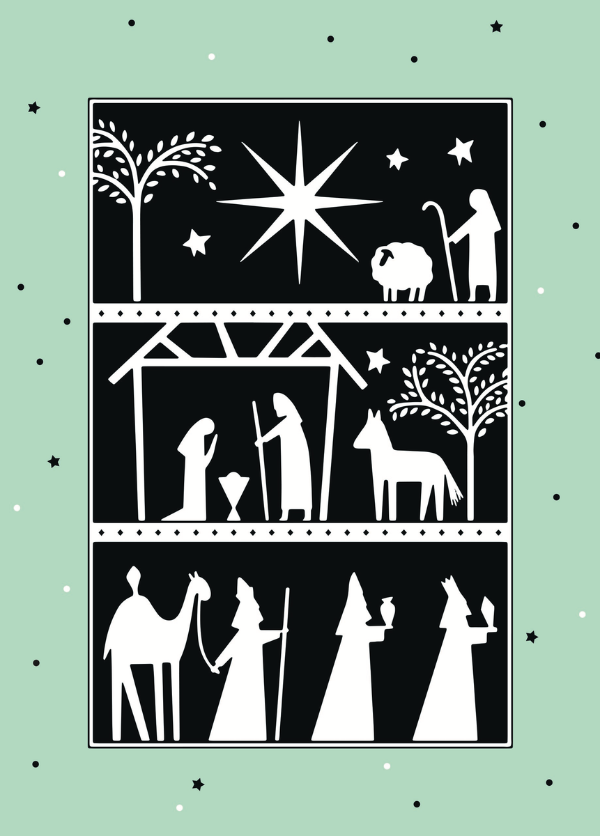 Personalised Stable & Nativity Christmas Card – Hallmark