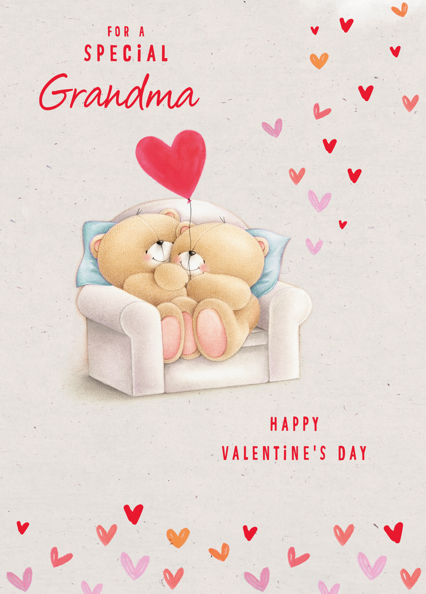 Personalised Forever Friends Cute Heart Valentine's Day Card for Grand ...