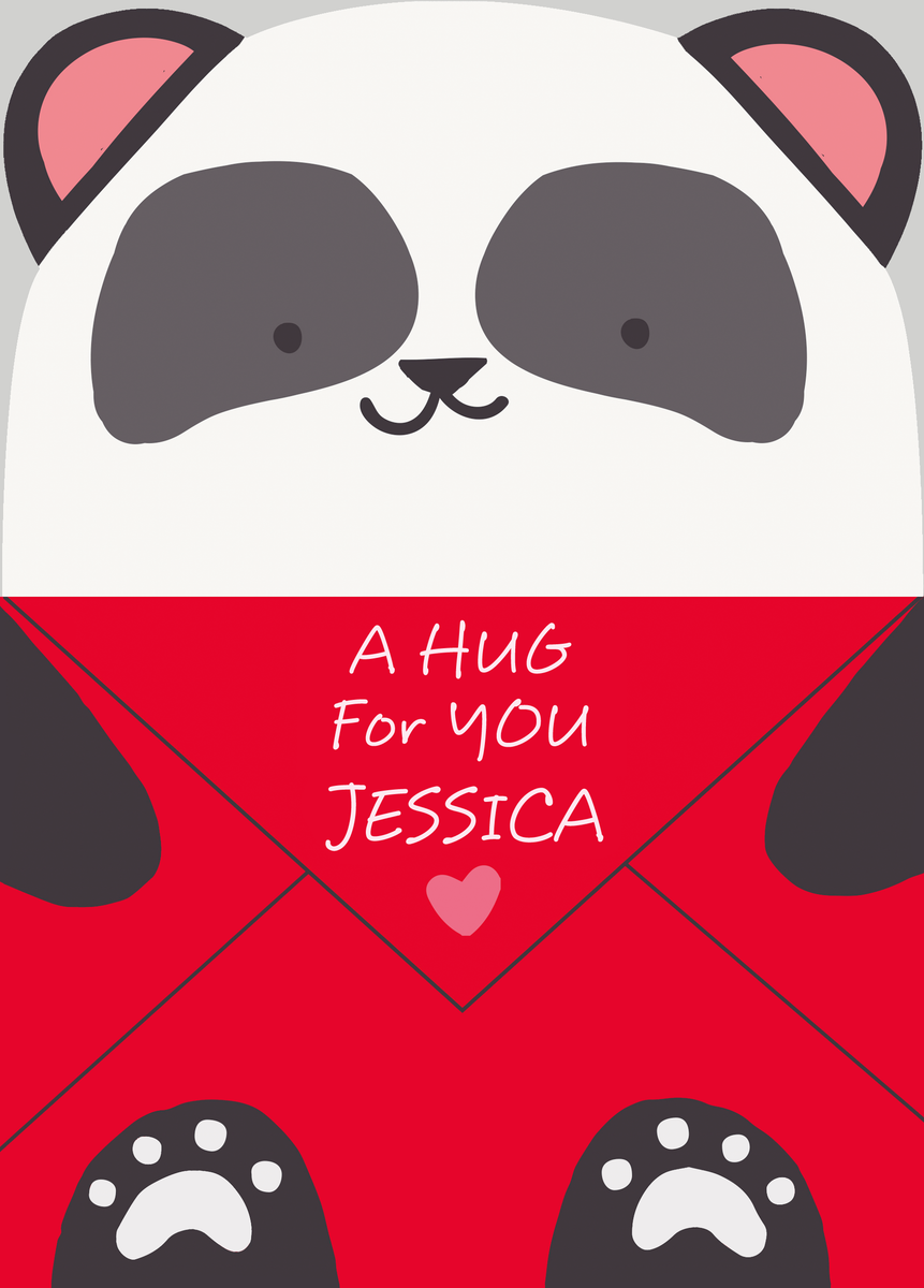Personalised Kids Cute Panda With Envelope Valentine's Day Card – Hallmark