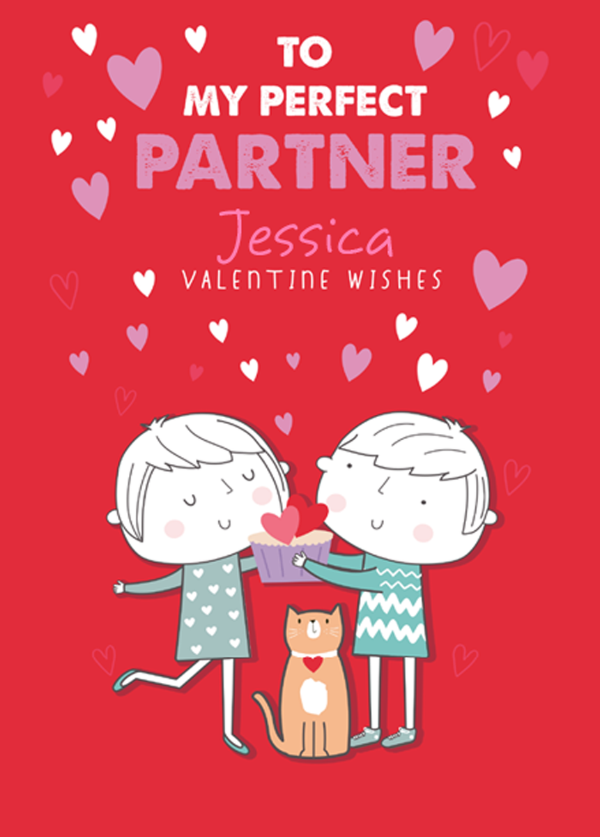 Personalised Cute Cartoon Valentine's Day Card for Partner – Hallmark