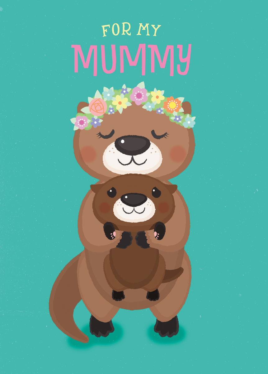 Personalised Mummy And Baby Otter Mother's Day Card | Hallmark UK