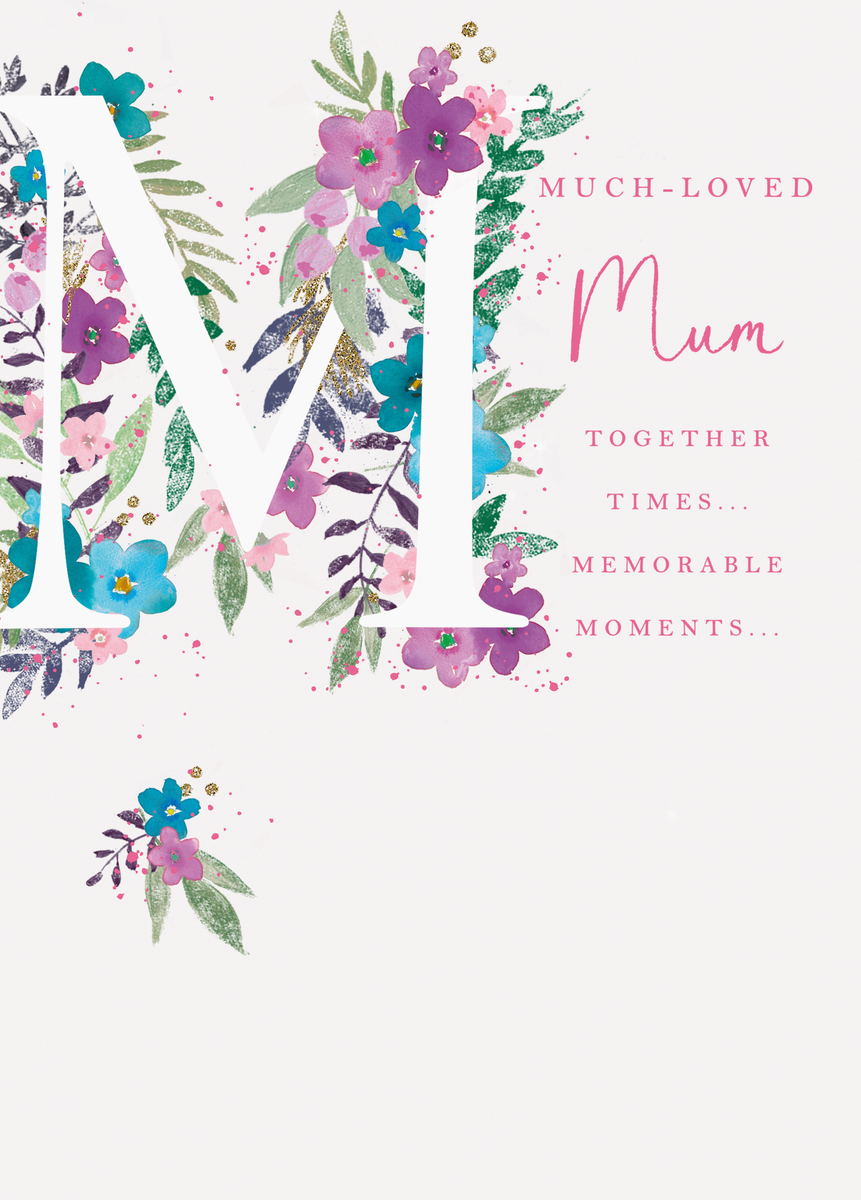 Personalised Floral Letter M Mother's Day Card For Mum | Hallmark UK