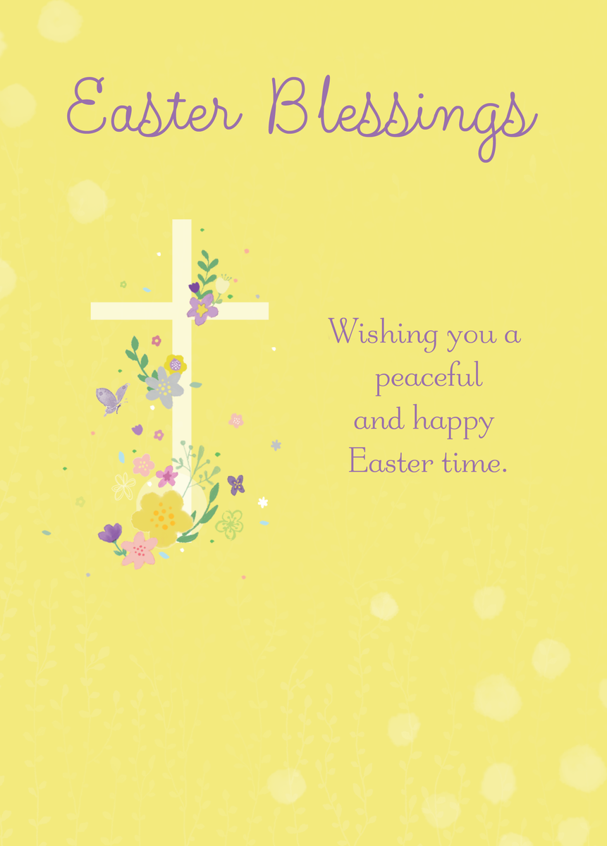 Personalised Religious Floral Cross Easter Card | Hallmark UK