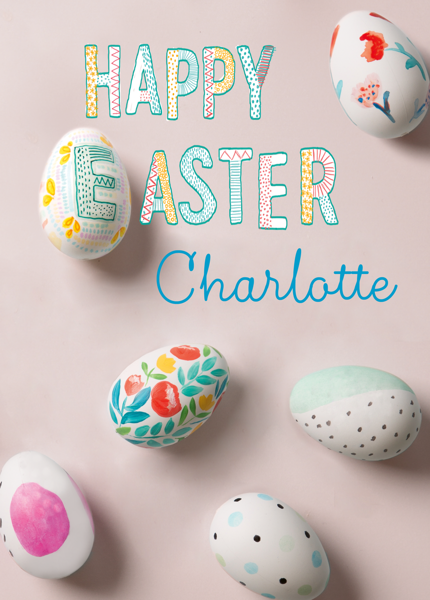 Personalised Painted Eggs Easter Card | Hallmark UK