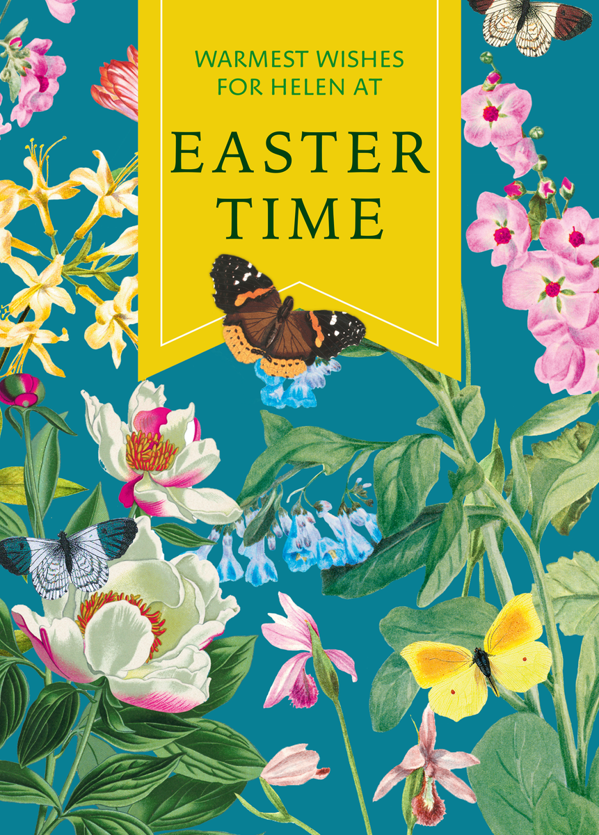 Personalised Floral Butterflies Easter Card | Hallmark UK