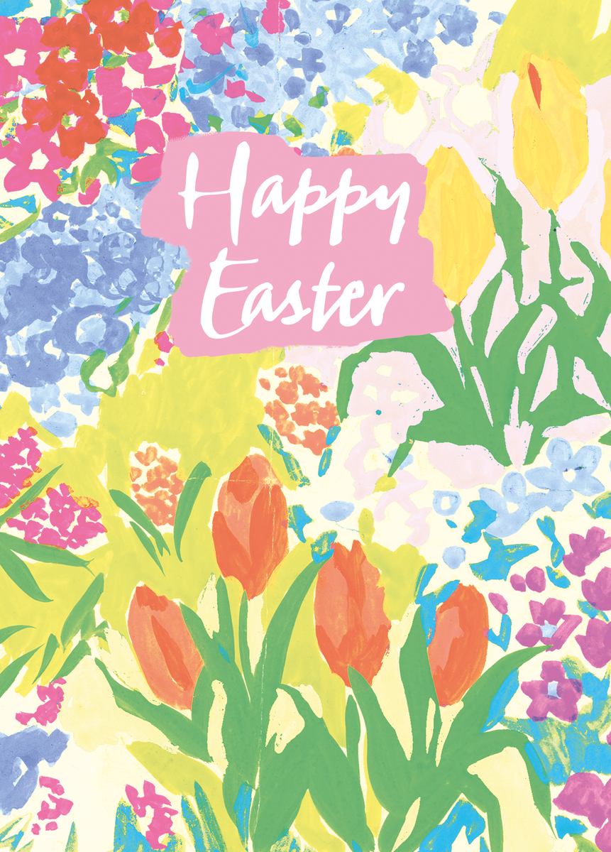 Personalised Colourful Floral Design Easter Card | Hallmark UK