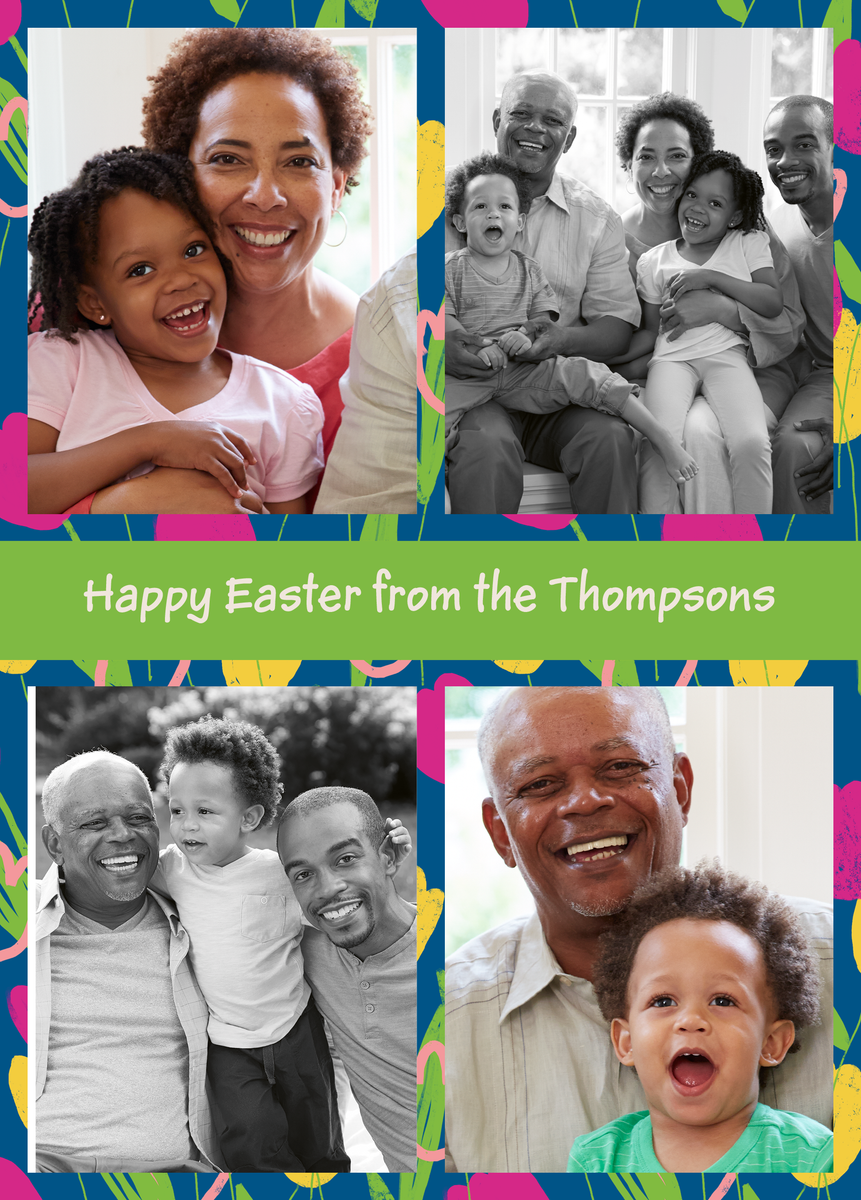 Personalised Family Photo Collage Upload Easter Card | Hallmark UK