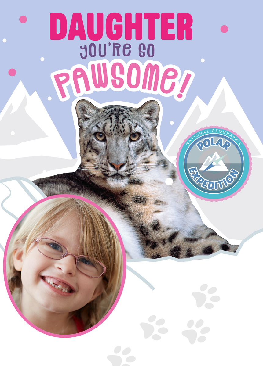 Nat Geo Snow Leopard Photo Upload Daughter Birthday Card | Hallmark UK