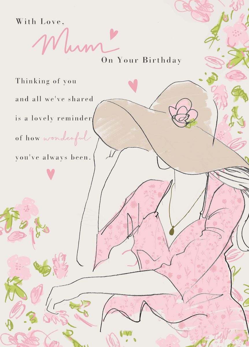 Personalised Mum Hat Illustration Card – Hallmark