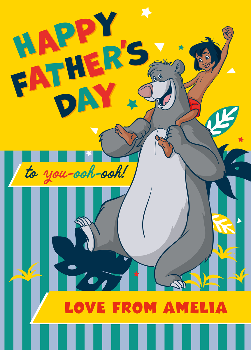 Personalised Disney Baloo and Mowgli Father's Day Card | Hallmark UK