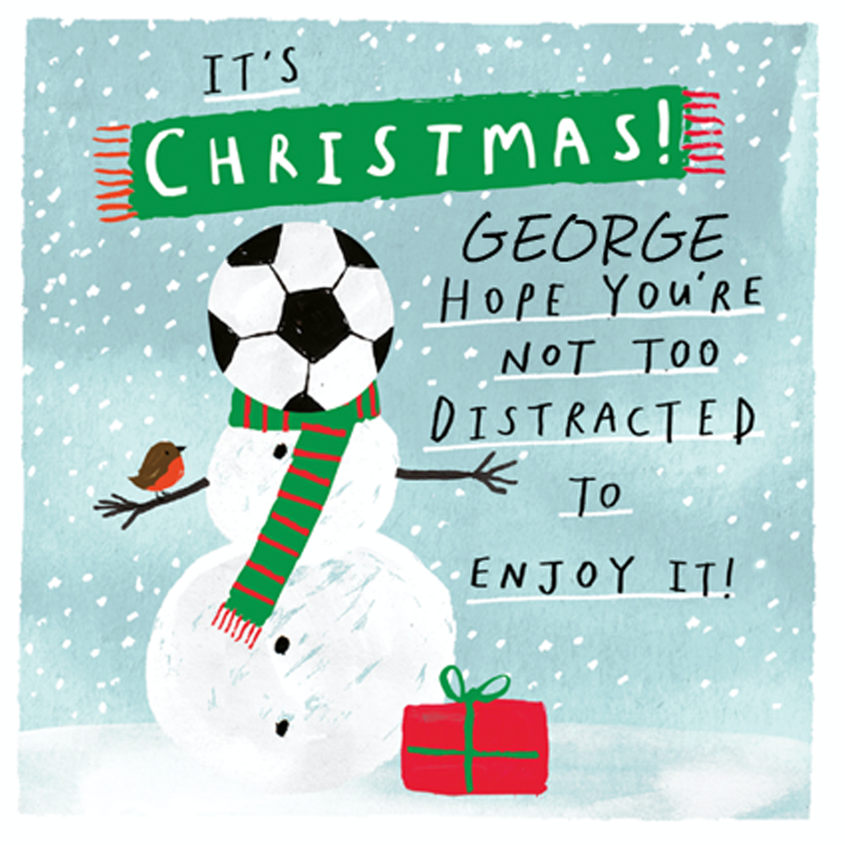 Personalised Funny Football Snowman Christmas Card – Hallmark