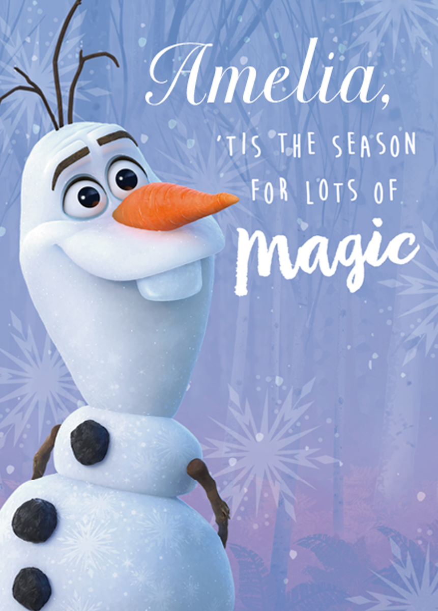 Personalised Kids Disney Frozen Olaf Christmas Card – Hallmark