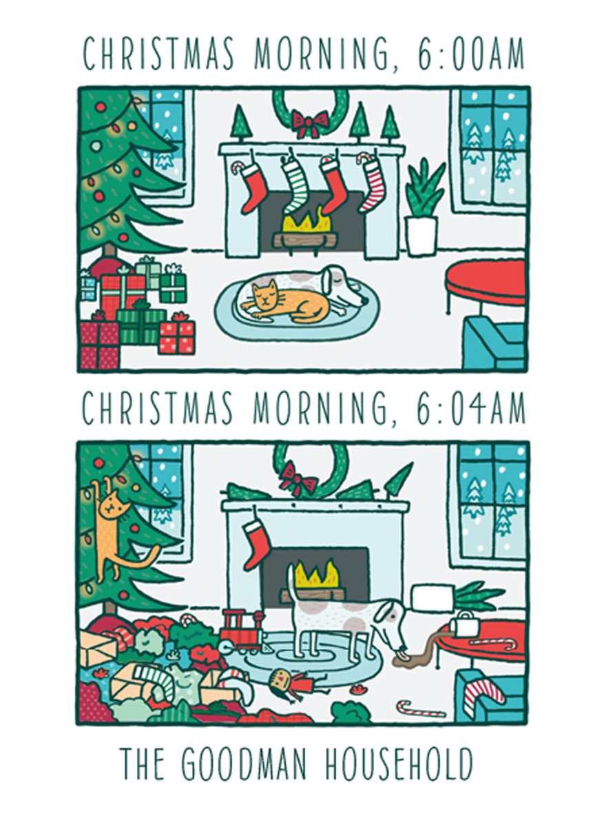 Personalised Funny Editable Cartoon Christmas Morning Card – Hallmark