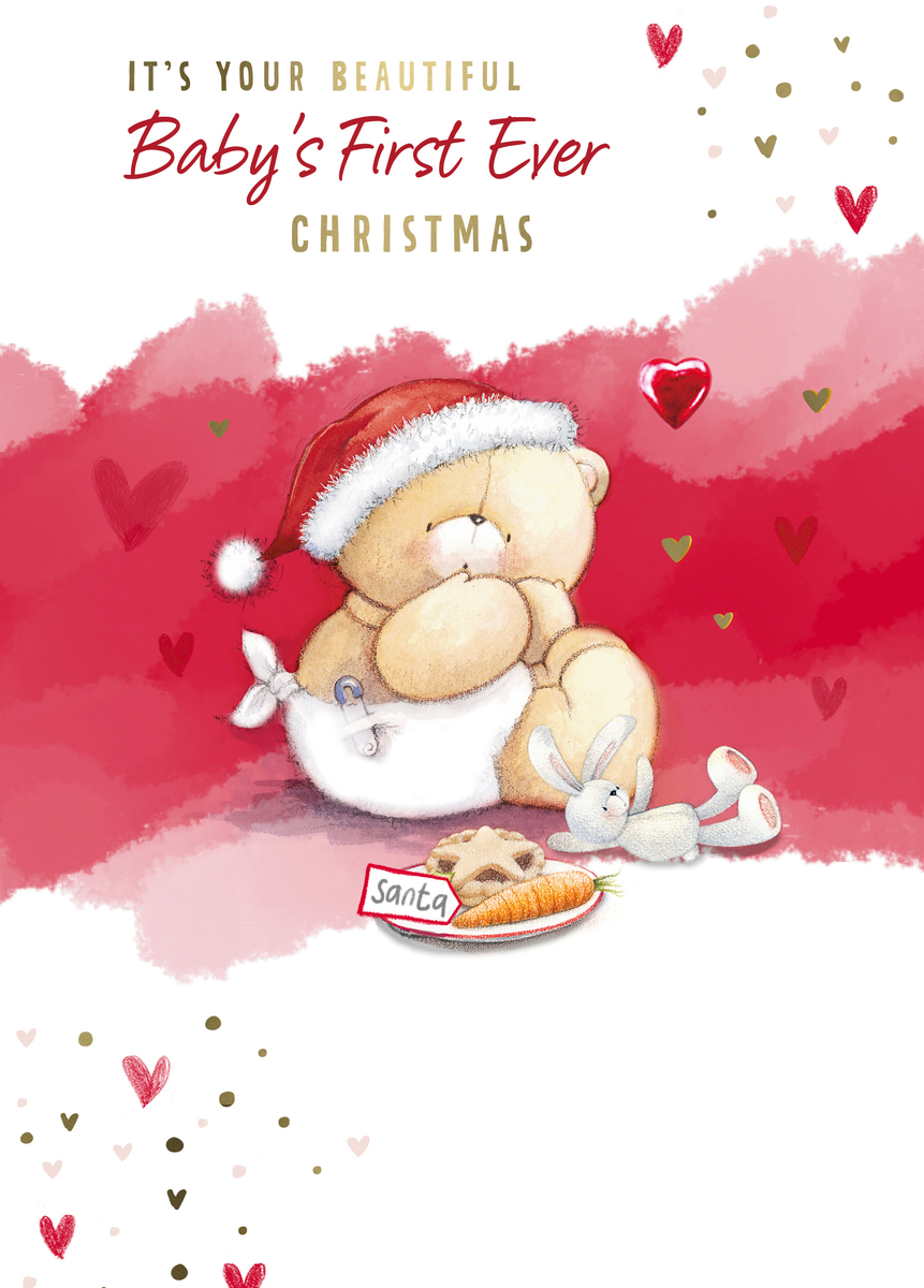 Personalised Cute Babys 1st Christmas Forever Friends Card – Hallmark