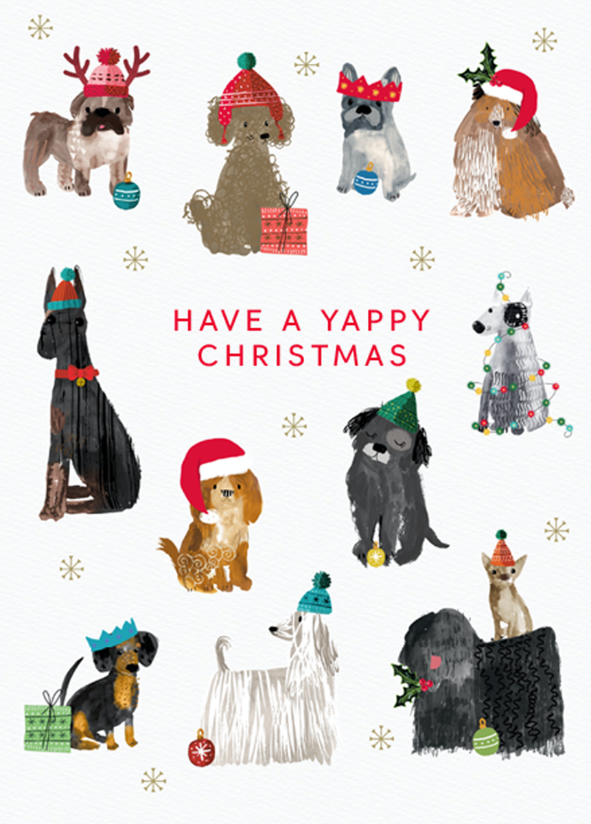 Personalised Classic Christmas Pet Editable Yappy Xmas Dogs Card – Hallmark