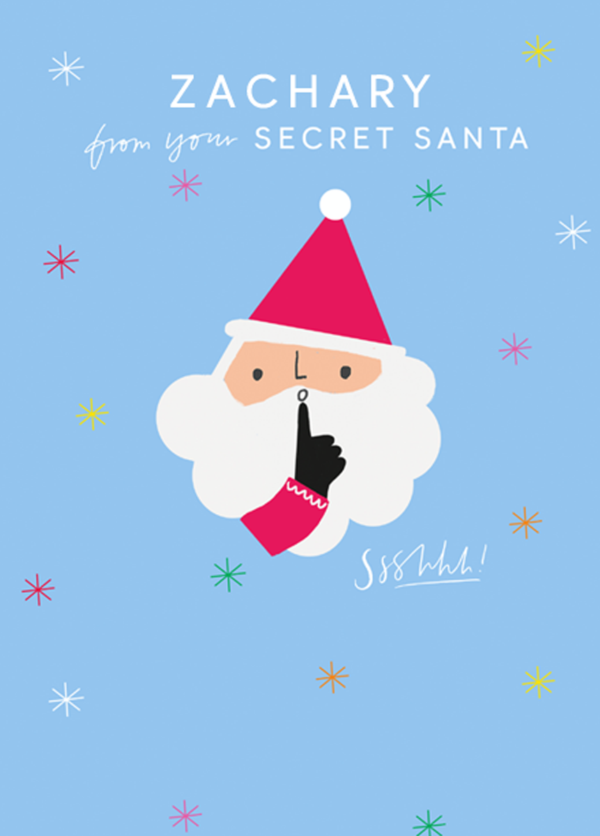 Personalised Kids Fun Secret Santa Ssshhh Christmas Card – Hallmark
