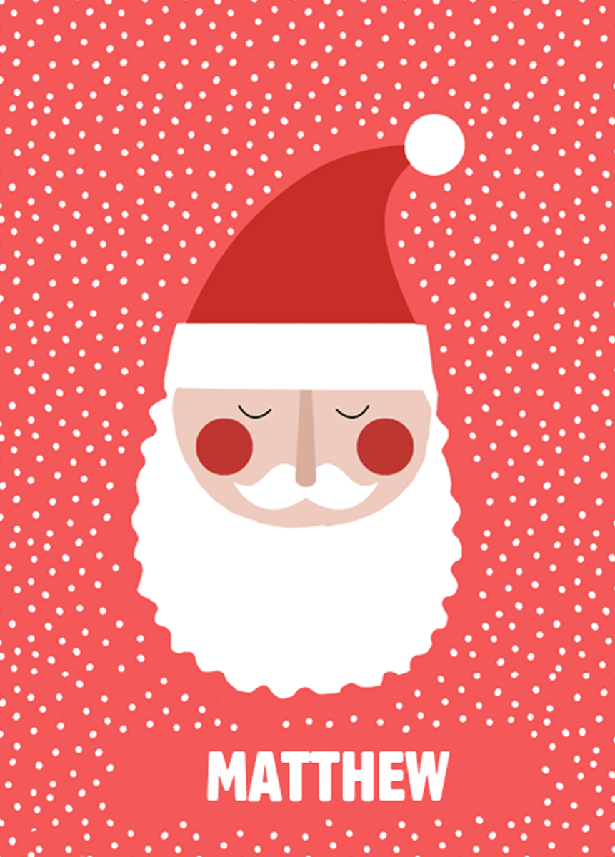 Personalised Modern Christmas Kids Editable Santa Face Card – Hallmark