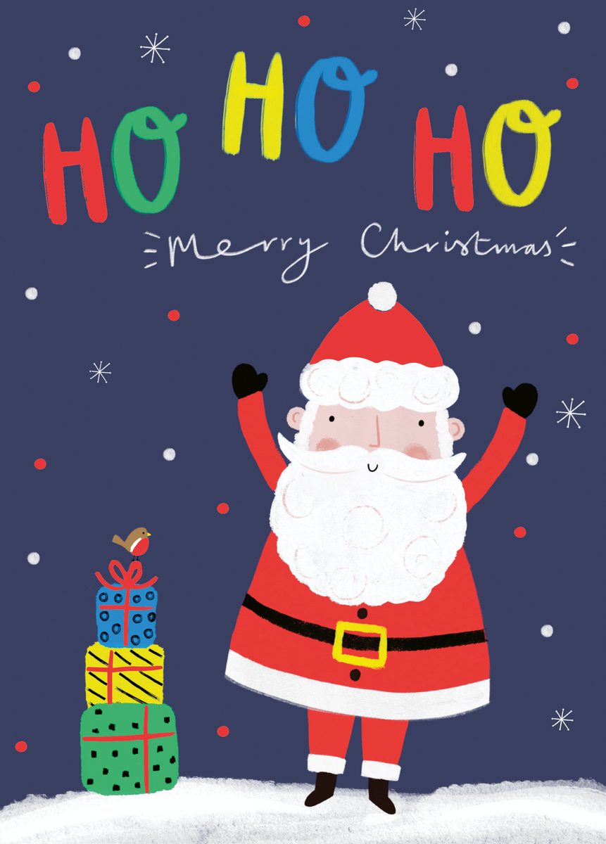 Personalised Kids Christmas Santa Cute Ho Ho Ho Card – Hallmark