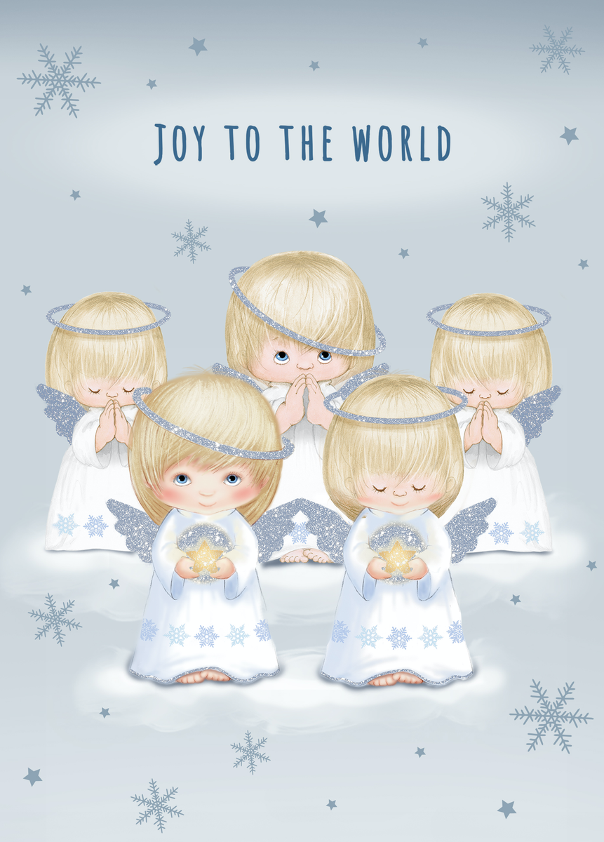 Personalised Religious Christmas Cute Angels Choir Card – Hallmark