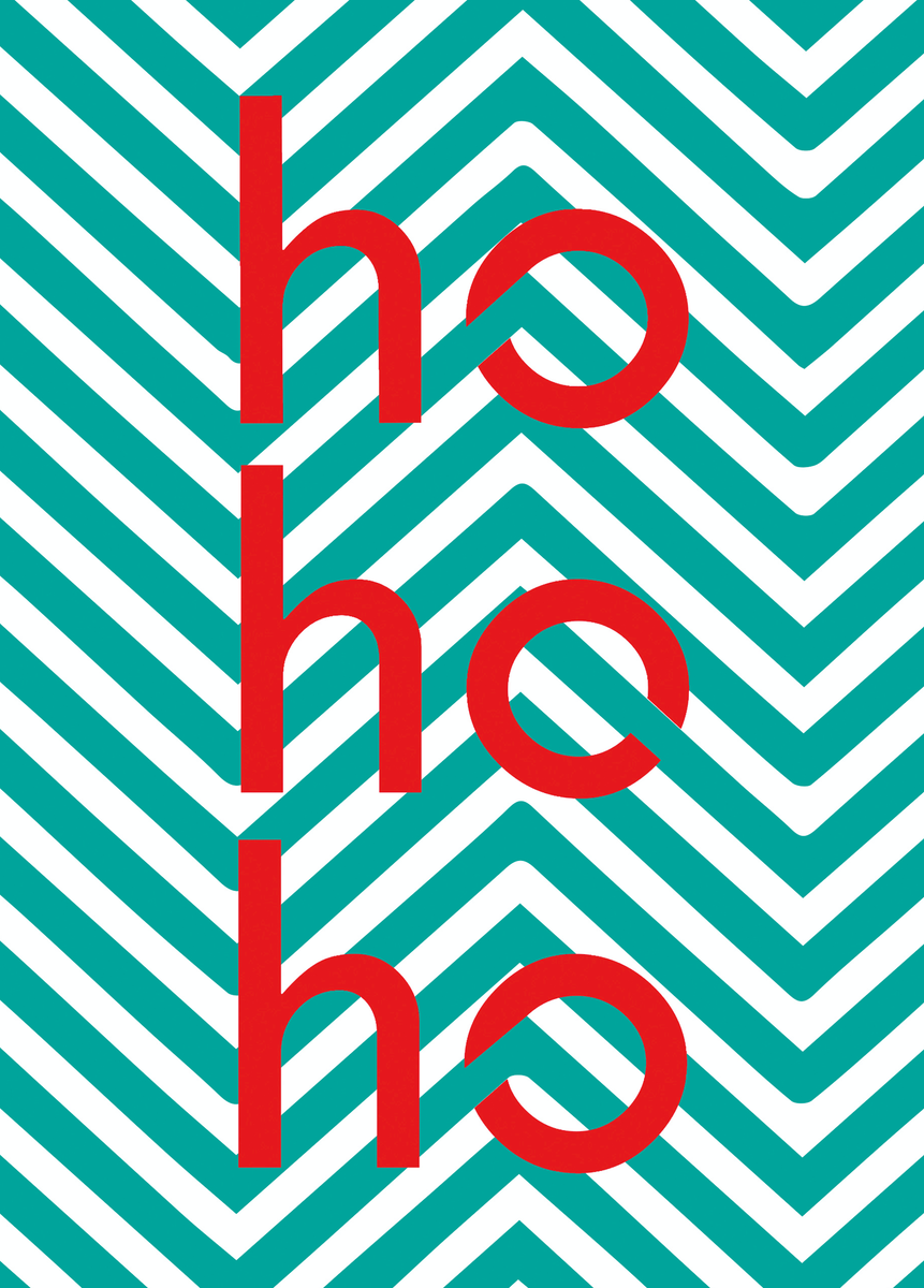 Personalised Modern Christmas Chevron Pattern Ho Ho Ho Card – Hallmark