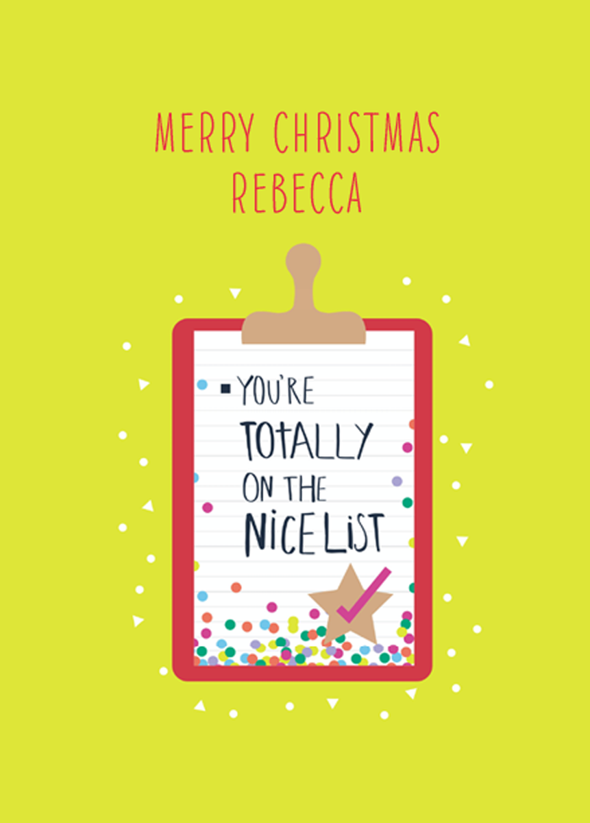 Personalised & Editable Fun Nice List Christmas Card | Hallmark UK