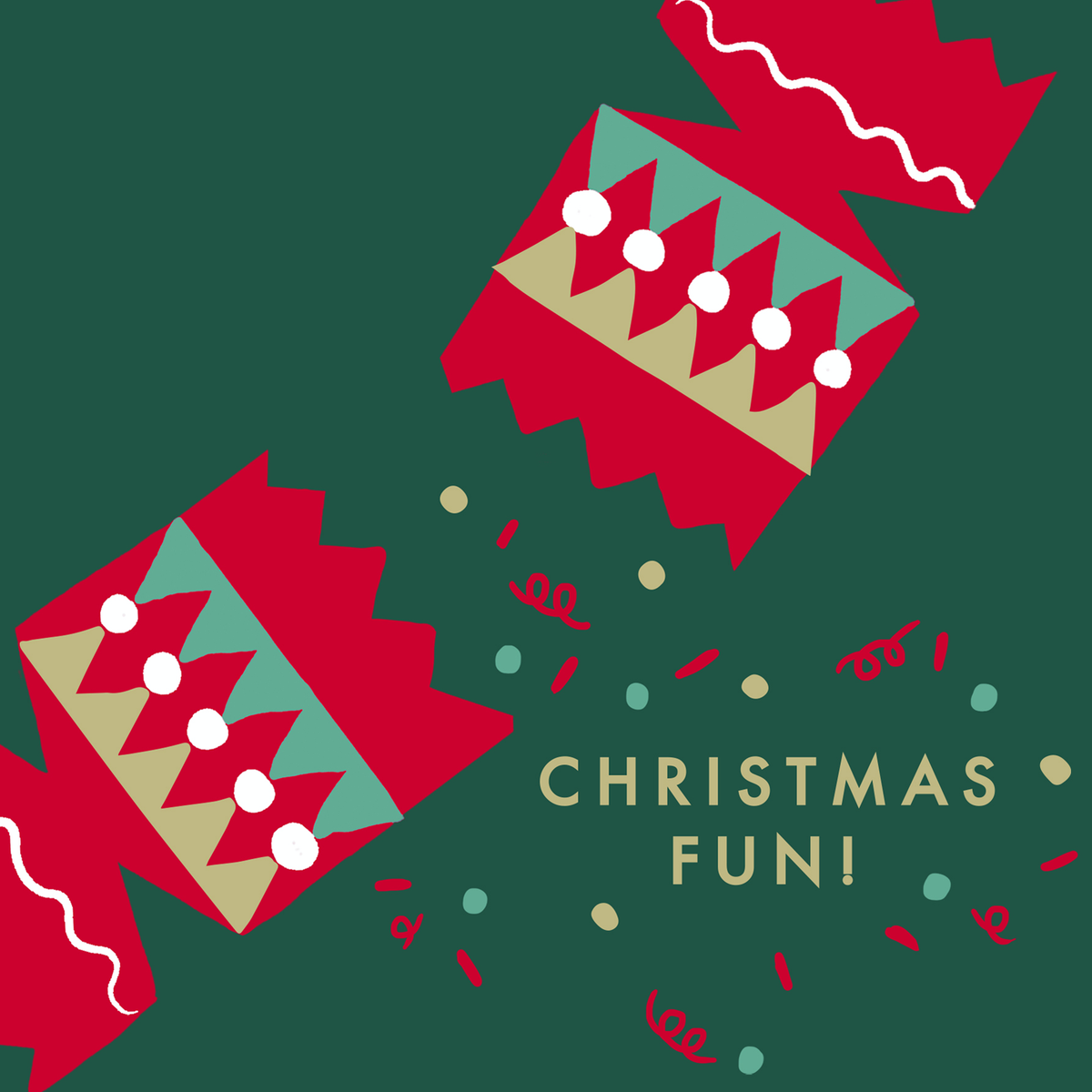 Personalised Modern & Fun Green Christmas Cracker Card – Hallmark