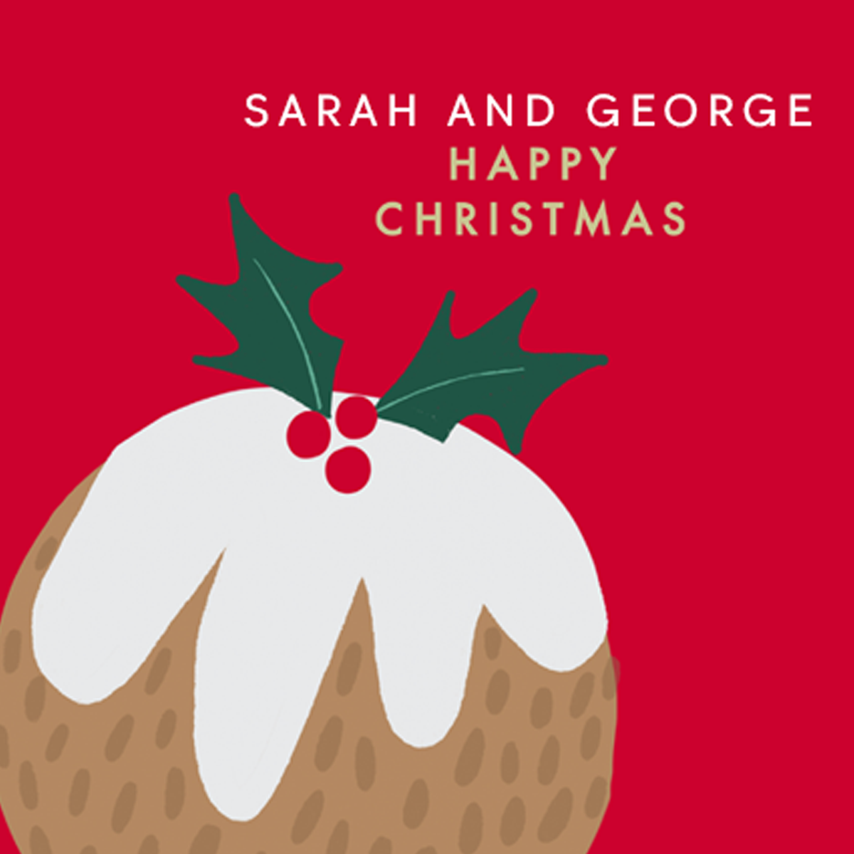 Personalised Modern Christmas To Both Red Pudding Card – Hallmark