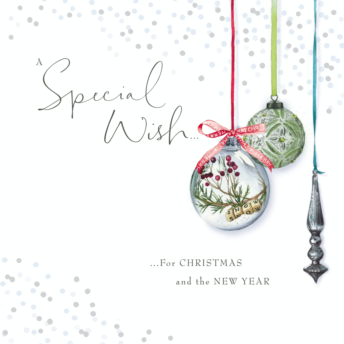 Personalised Traditional Lucy Cromwell Christmas Baubles Card – Hallmark