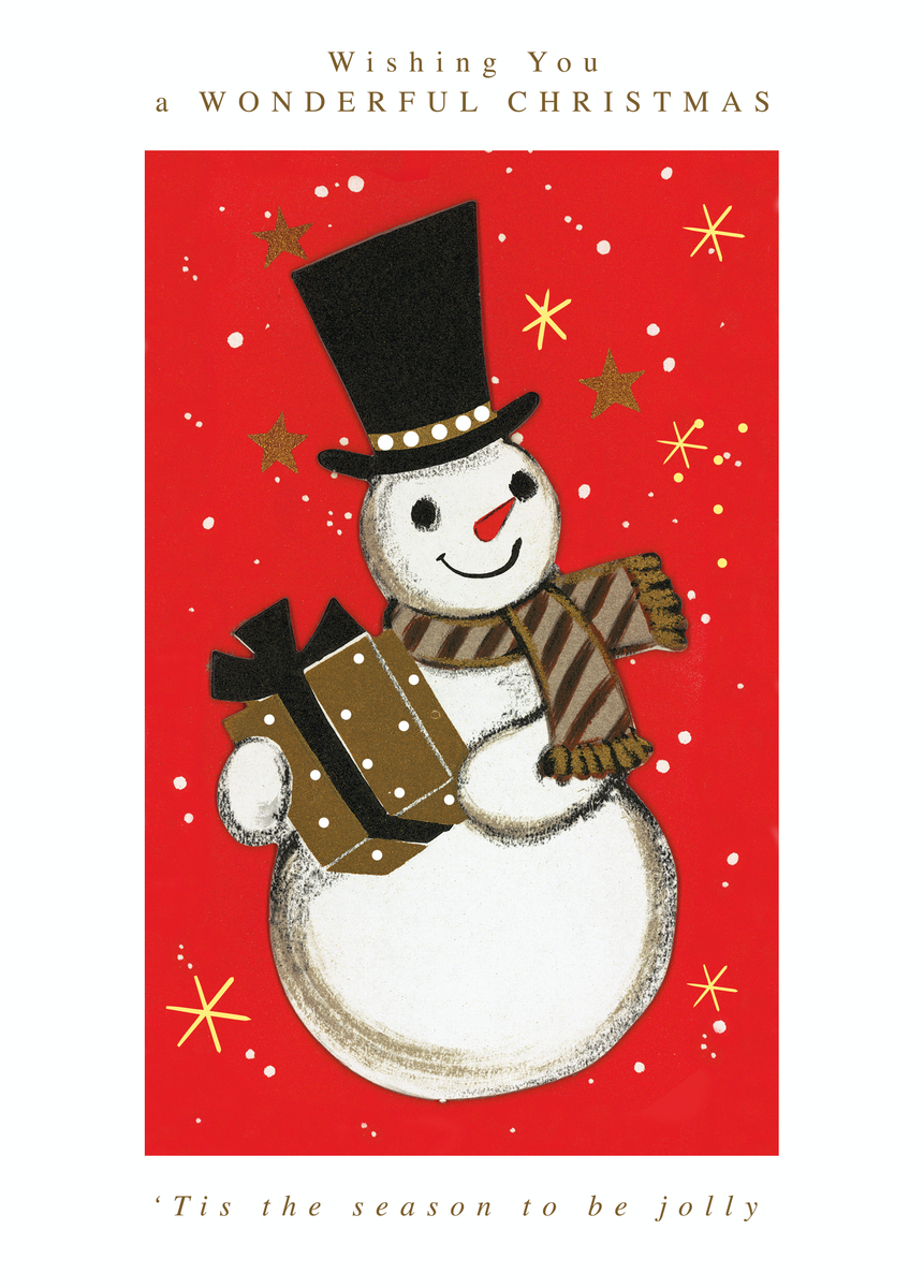 Personalised Snowman Christmas Hallmark Heritage Card