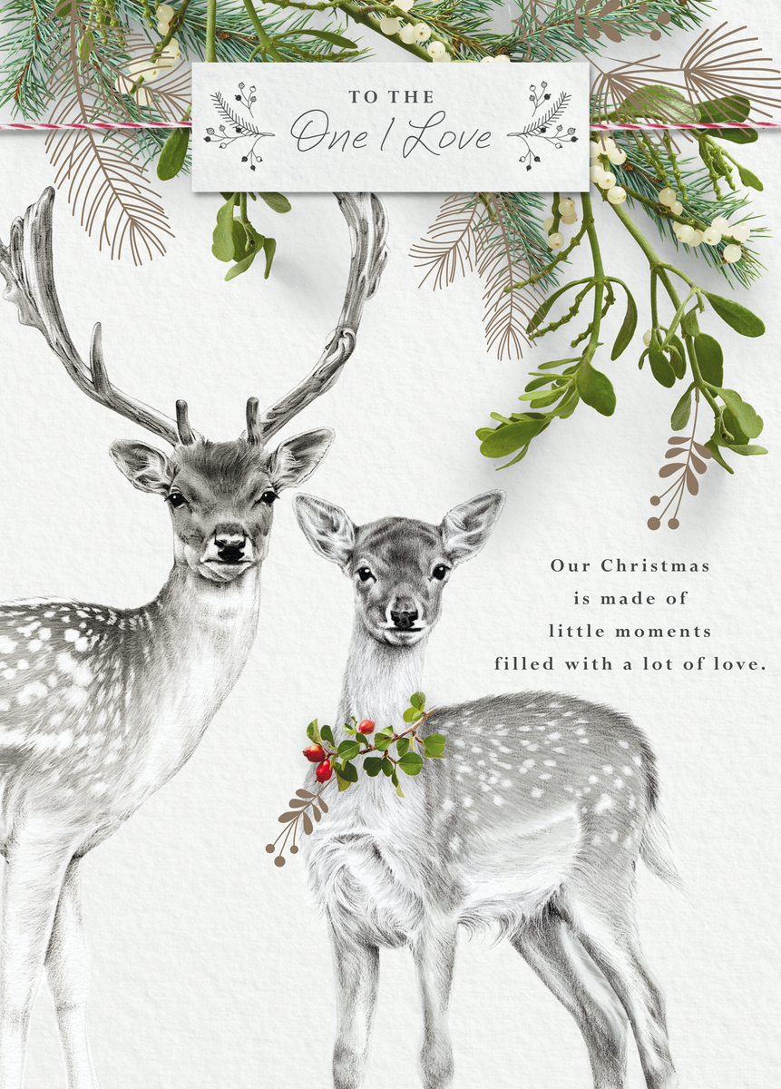 Personalised One I Love Stag Doe Deer Traditional Christmas Card – Hallmark