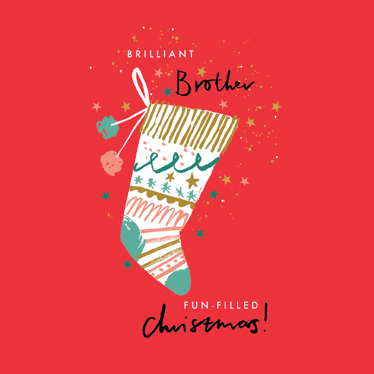 Personalised Brother Stocking Sock Christmas Card – Hallmark